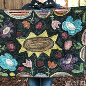 Rug Hooking Pattern ~ Happy Happy Flowers ~ on Linen - Etsy