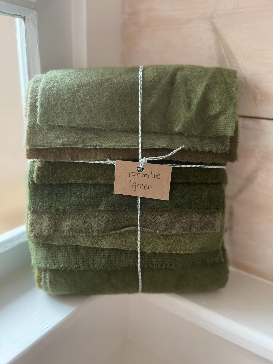 Hand Dyed Wool Fabric, 8 Primitive Green Fat 1/16 Sixteenth for ...
