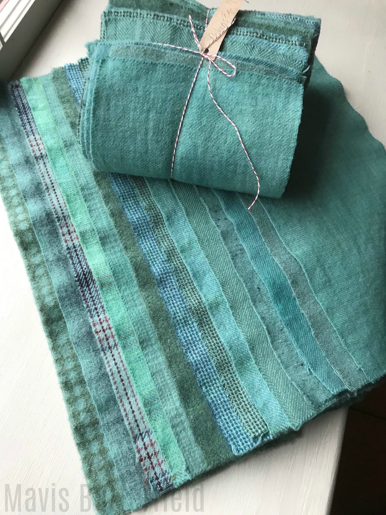 Hand Dyed Wool Fabric, 14 Robin's Egg Blue Fat 1/16 Sixteenth for ...