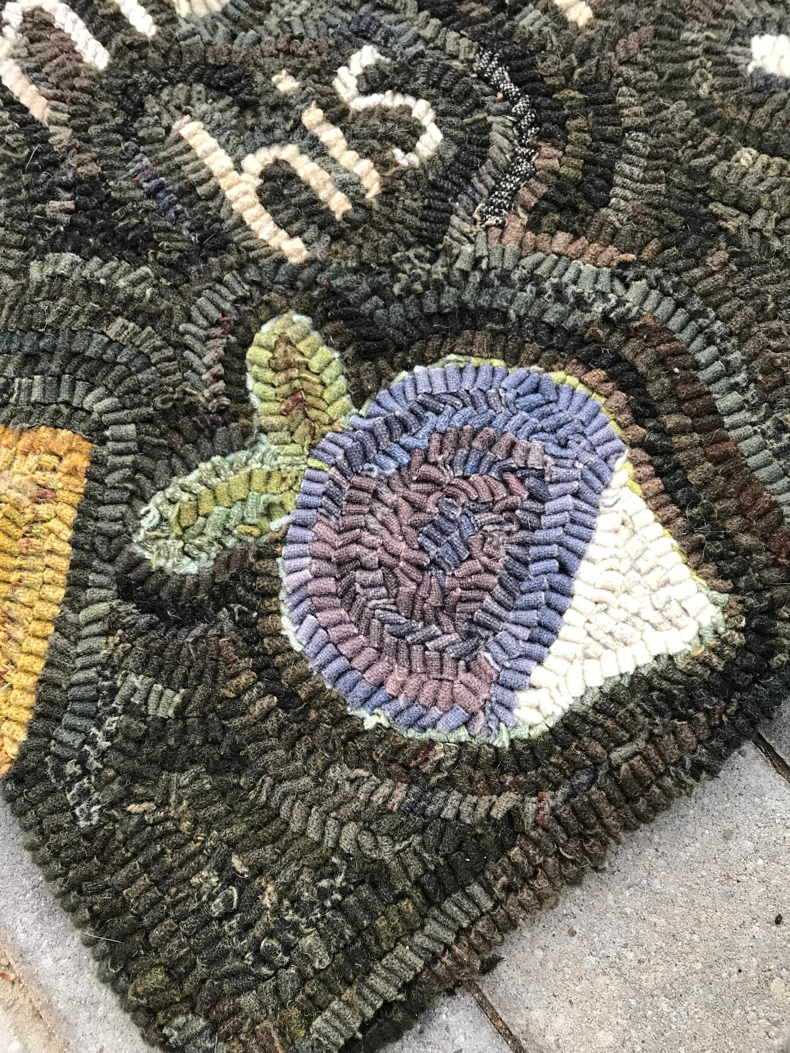 Primitive Folk Art Wool Hooked Rug A Plump Wife is A Gift - Etsy