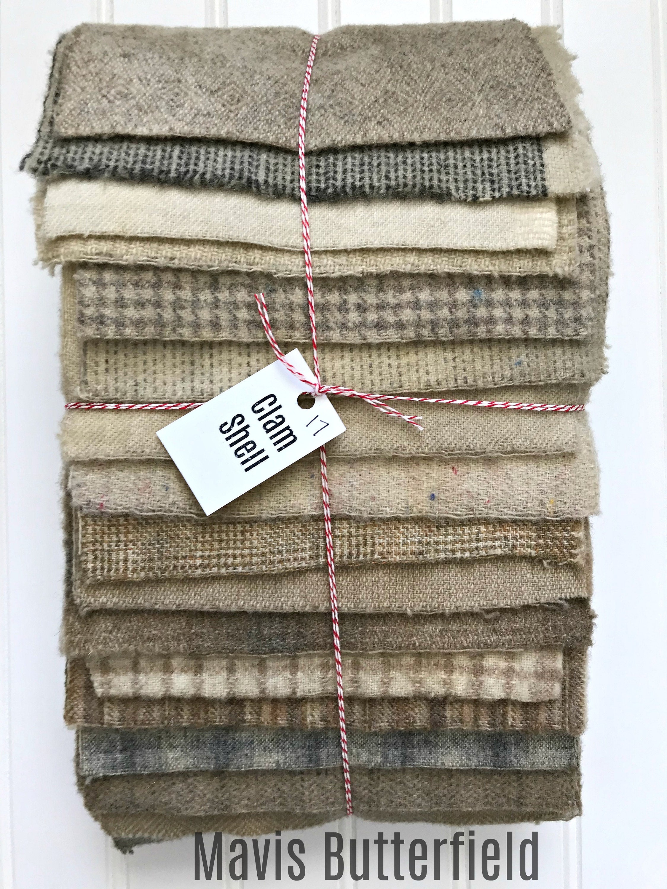 Hand Dyed Wool Fabric, 17 Clam Shell Fat 1/16 Sixteenth for Primitive ...