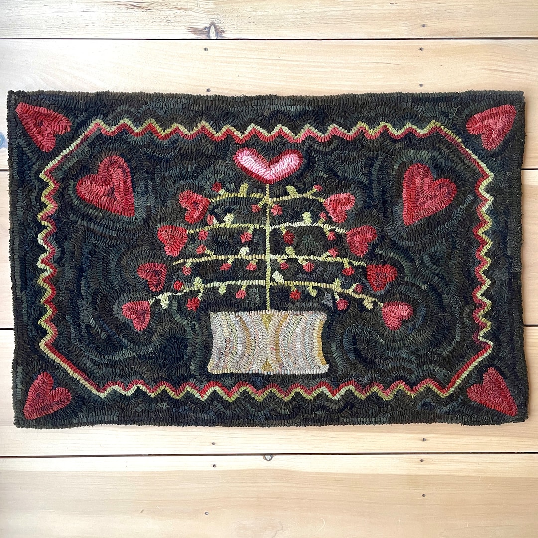 RUG HOOKING KIT - Valentine Sampler Tree - on Linen - Etsy