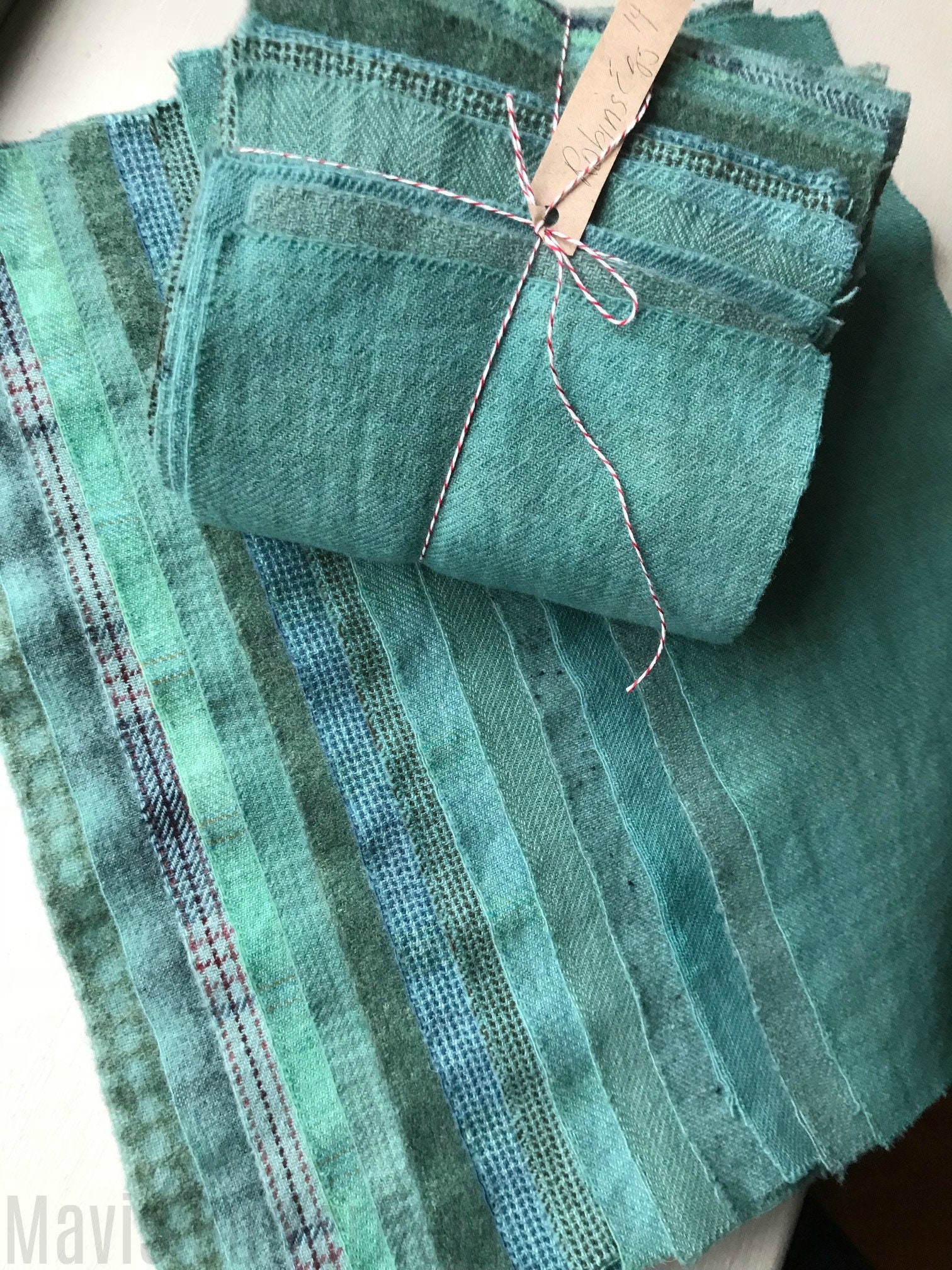 Hand Dyed Wool Fabric, 14 Robin's Egg Blue Fat 1/16 Sixteenth for ...