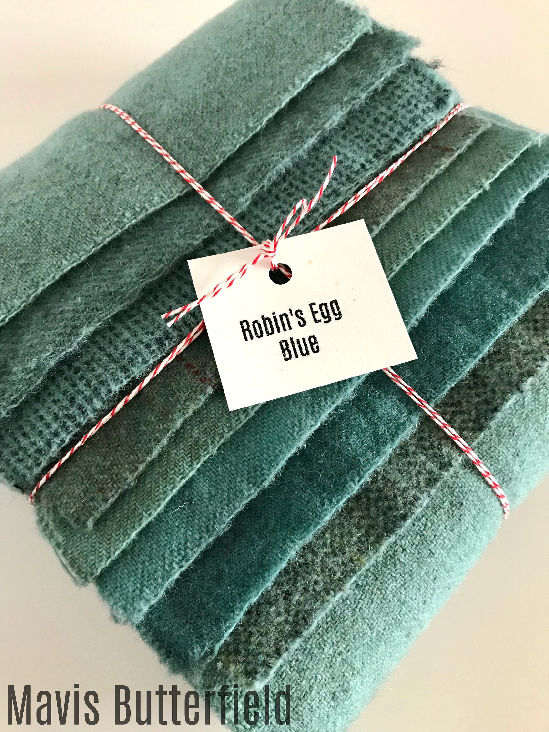 Hand Dyed Wool Fabric, 8 Robin's Egg Blue Fat 1/16 Sixteenth for ...