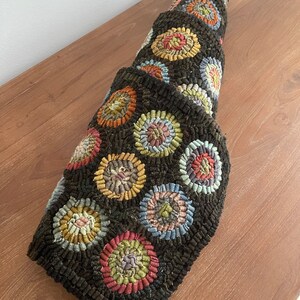 Primitive Folk Art Hooked Penny Rug Table Runner Early Style - Etsy