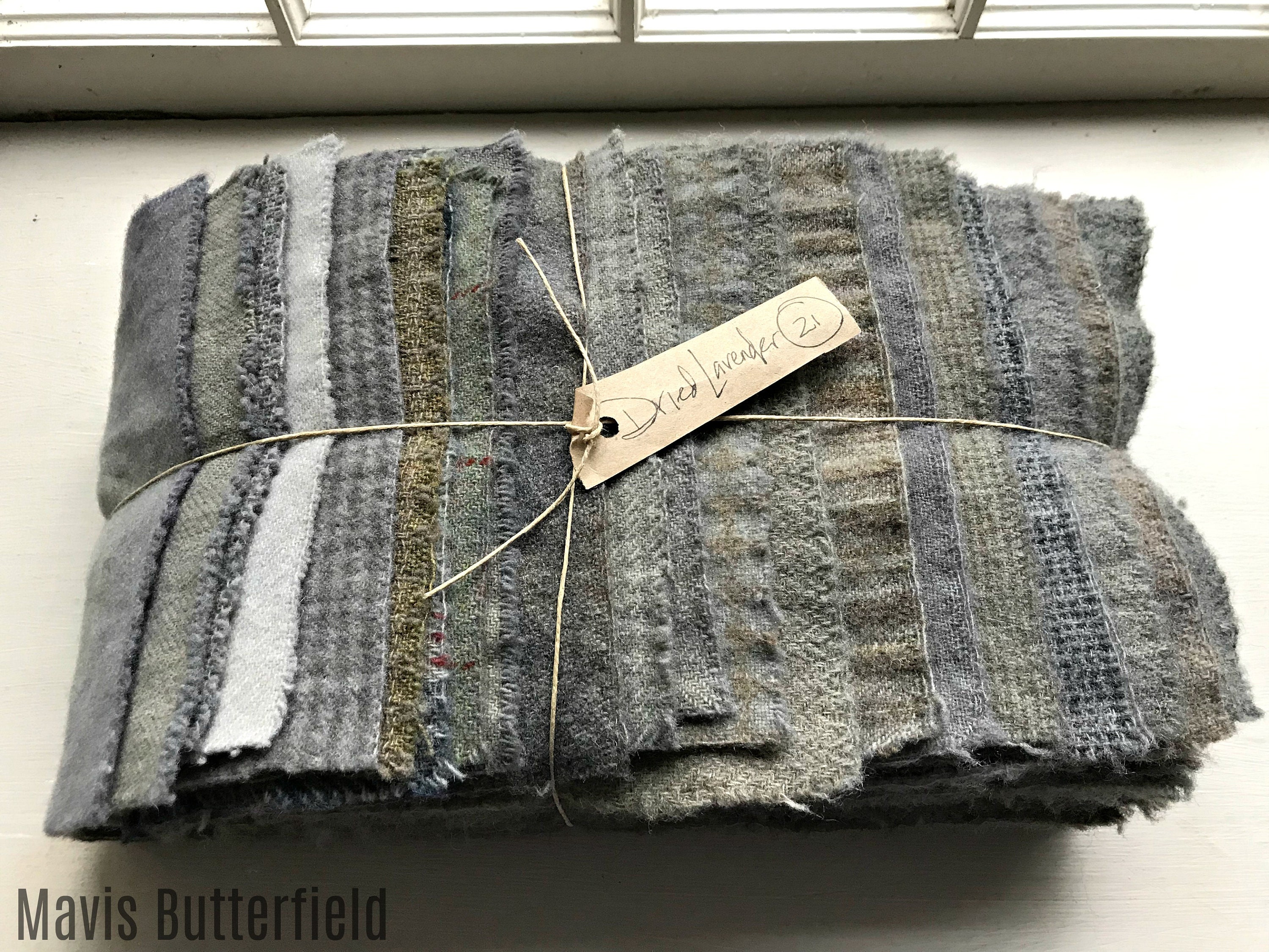 Hand Dyed Wool Fabric, 21 Dried Lavender Fat 1/16 Sixteenth Bundle for ...