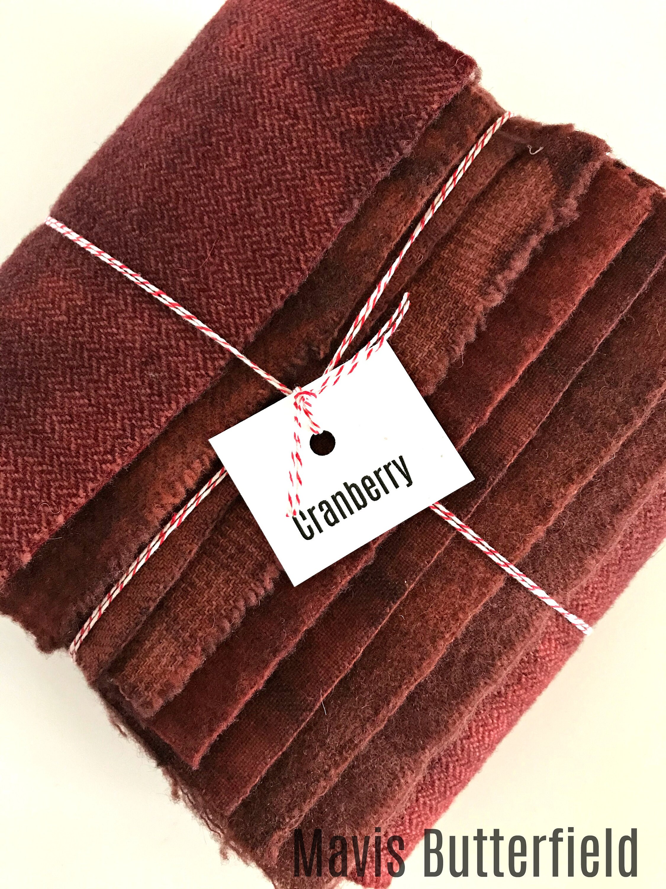 Hand Dyed Wool Fabric, 8 Old Cranberry Fat 1/16 Sixteenth for Primitive ...