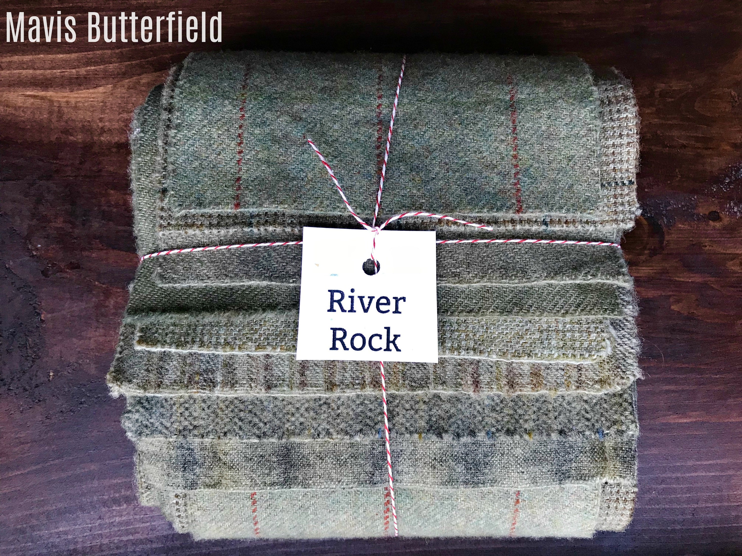 Hand Dyed Wool Fabric, 8 River Rock Fat 1/16 Sixteenths for Primitive ...
