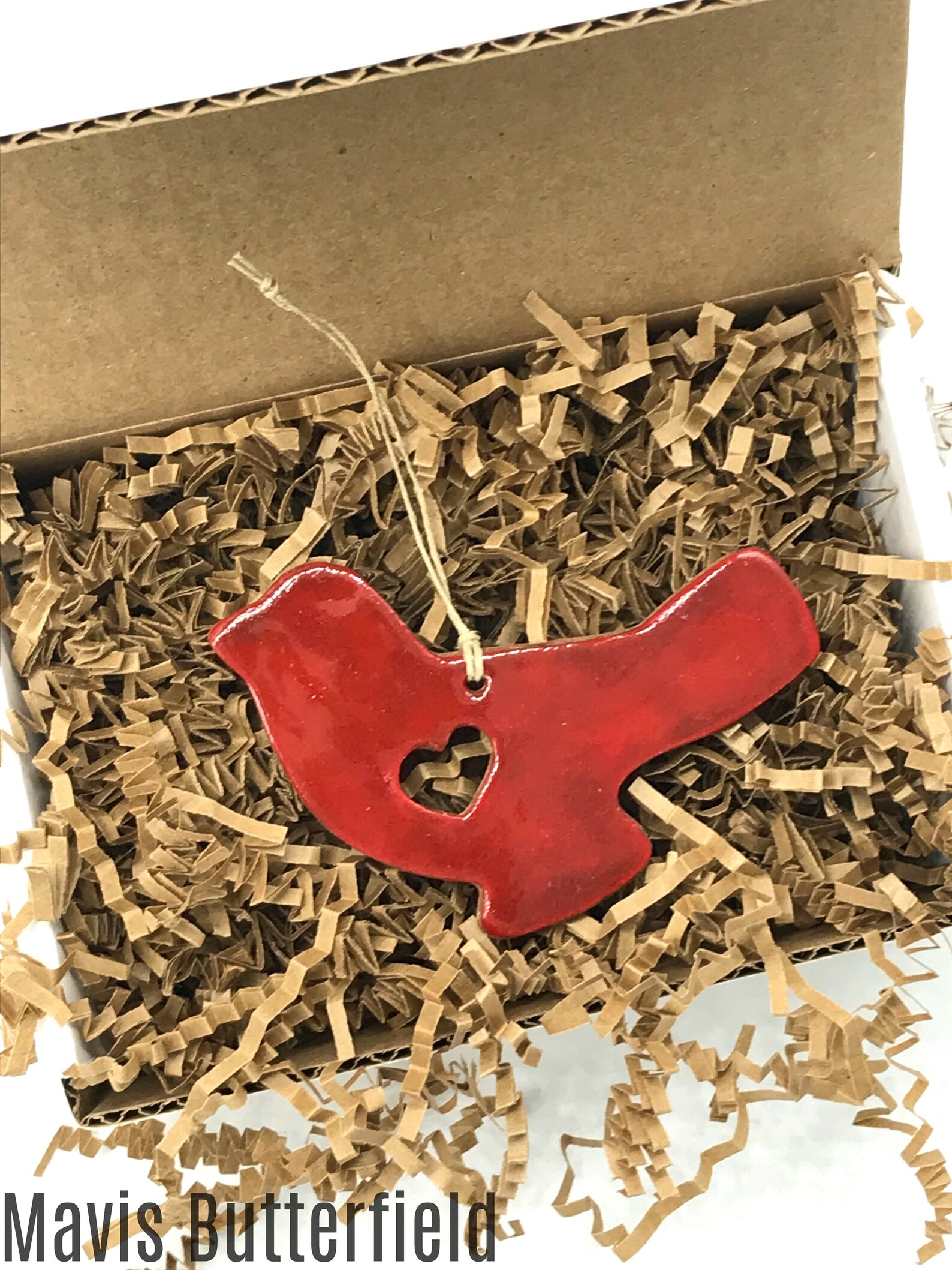 Rustic Red Bird Redware Pottery Ornament | Etsy