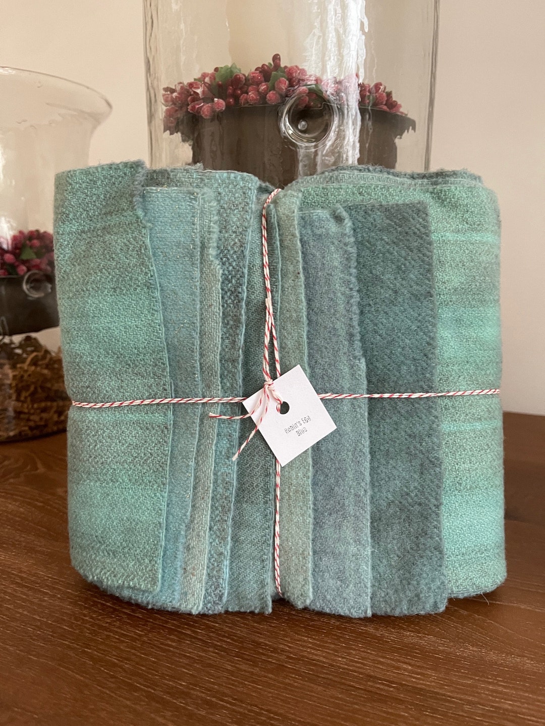 Hand Dyed Wool Fabric, 8 Robin's Egg Blue Fat 1/16 Sixteenth for ...