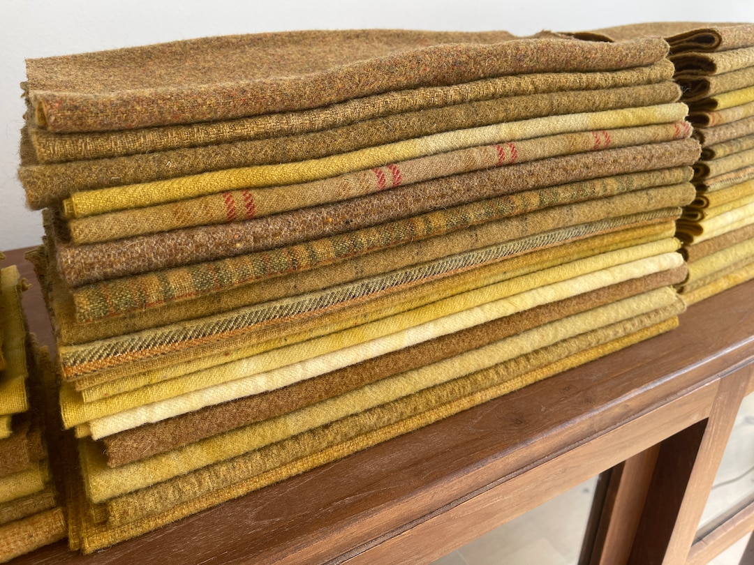 Hand Dyed Wool Fabric, 4.25 Yards Mustard Wool for Primitive Rug ...