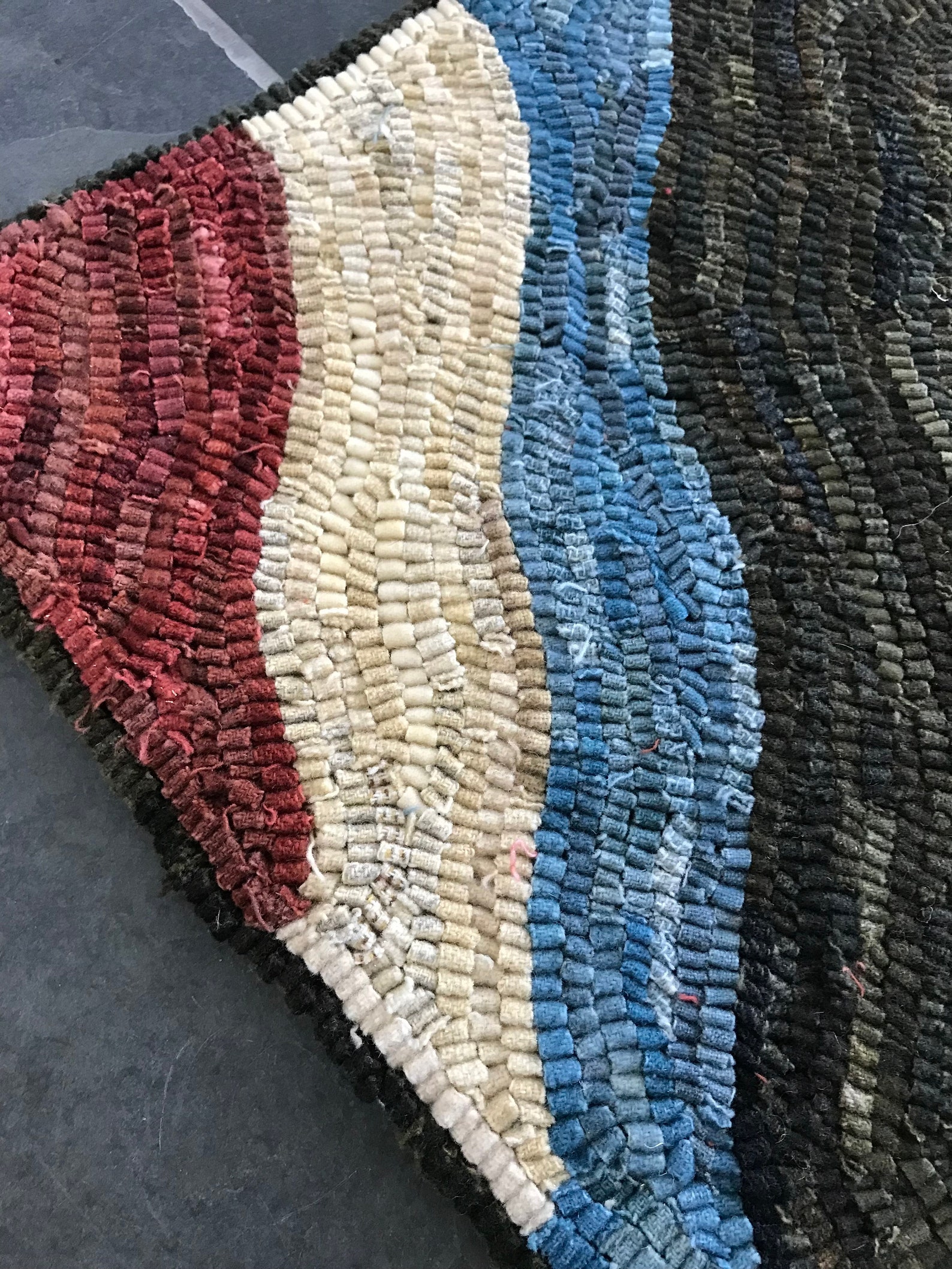 Primitive American Folk Art Wool Hooked Rug Patriotic Tulips - Etsy