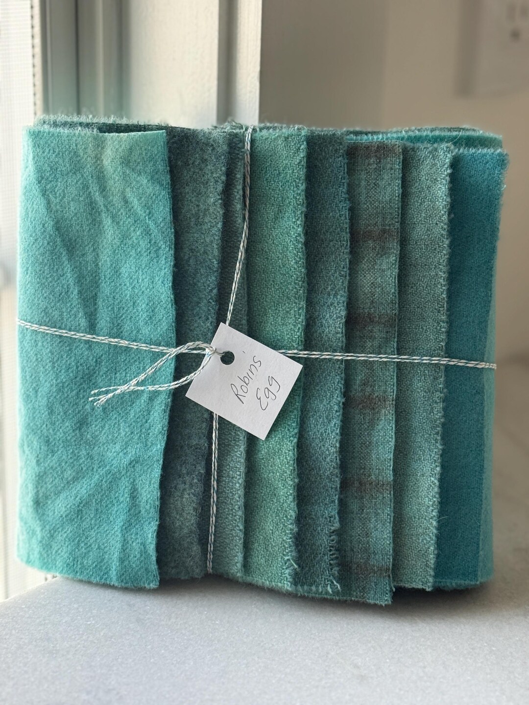 Hand Dyed Wool Fabric, 8 Robin's Egg Blue Fat 1/16 Sixteenth for ...