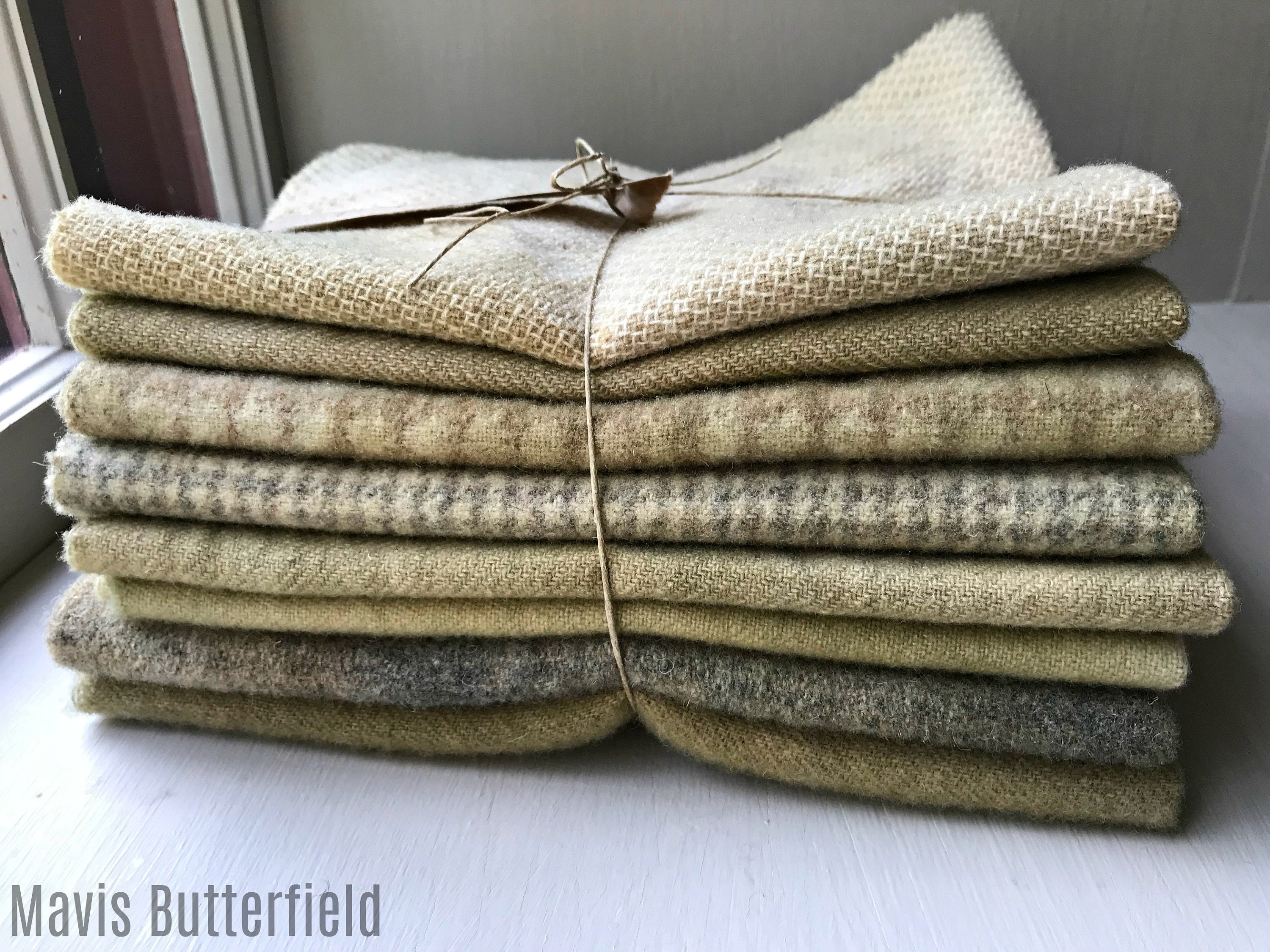 Hand Dyed Wool Fabric, 8 Clam Shell Fat 1/8 Eighths for Primitive Rug ...