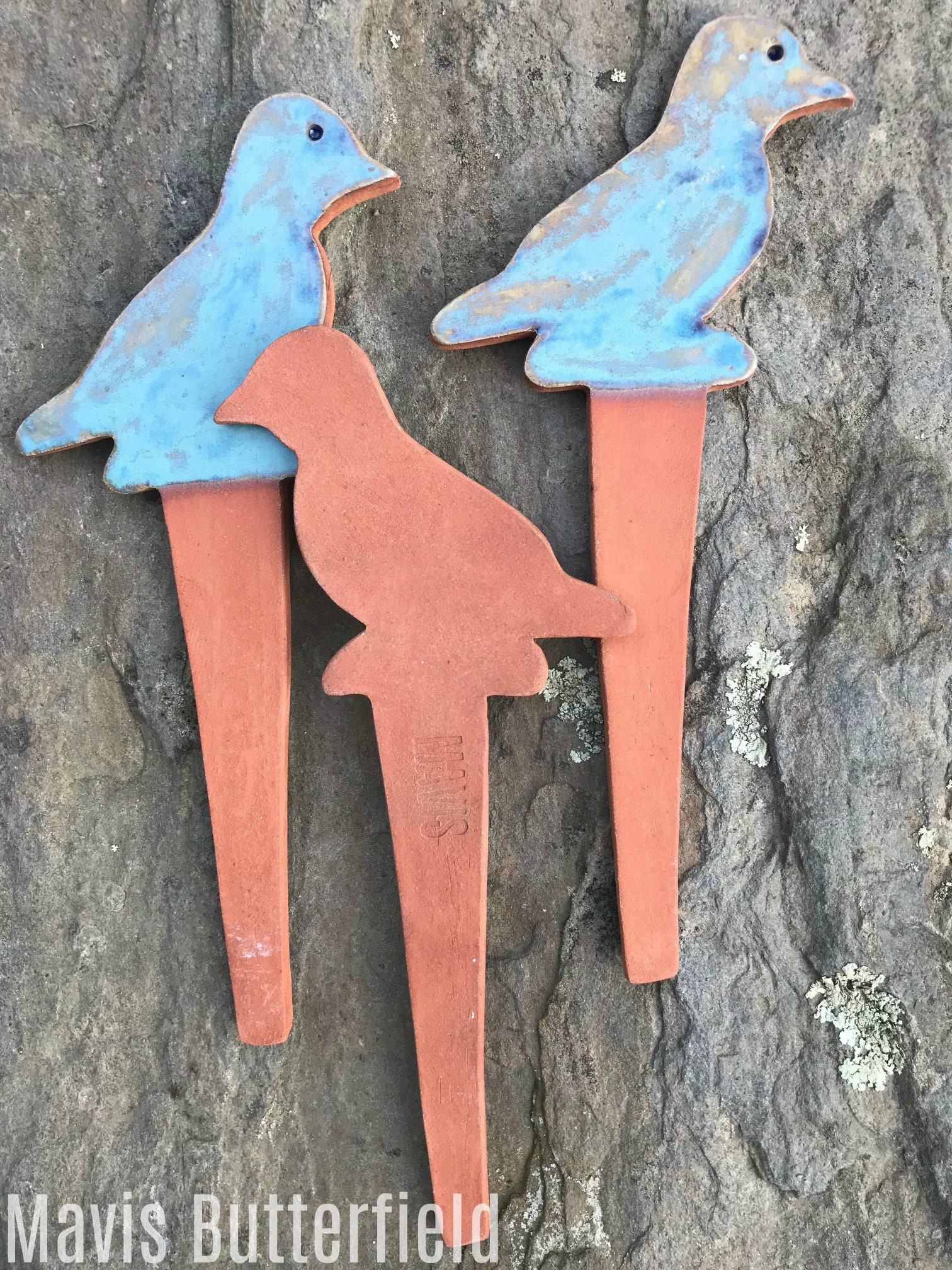 Bird Vegetable Garden Markers Herb Plant Markers ~ Cape Cod Blue