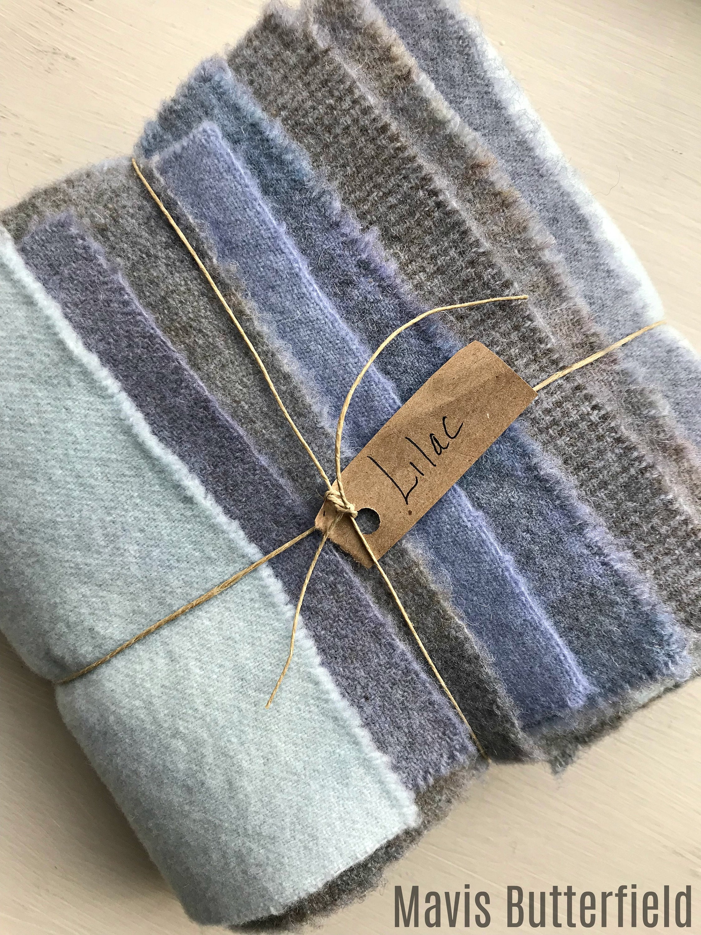 Hand Dyed Wool Fabric, 8 Lilac Fat 1/16th Sixteenths for Primitive Rug ...