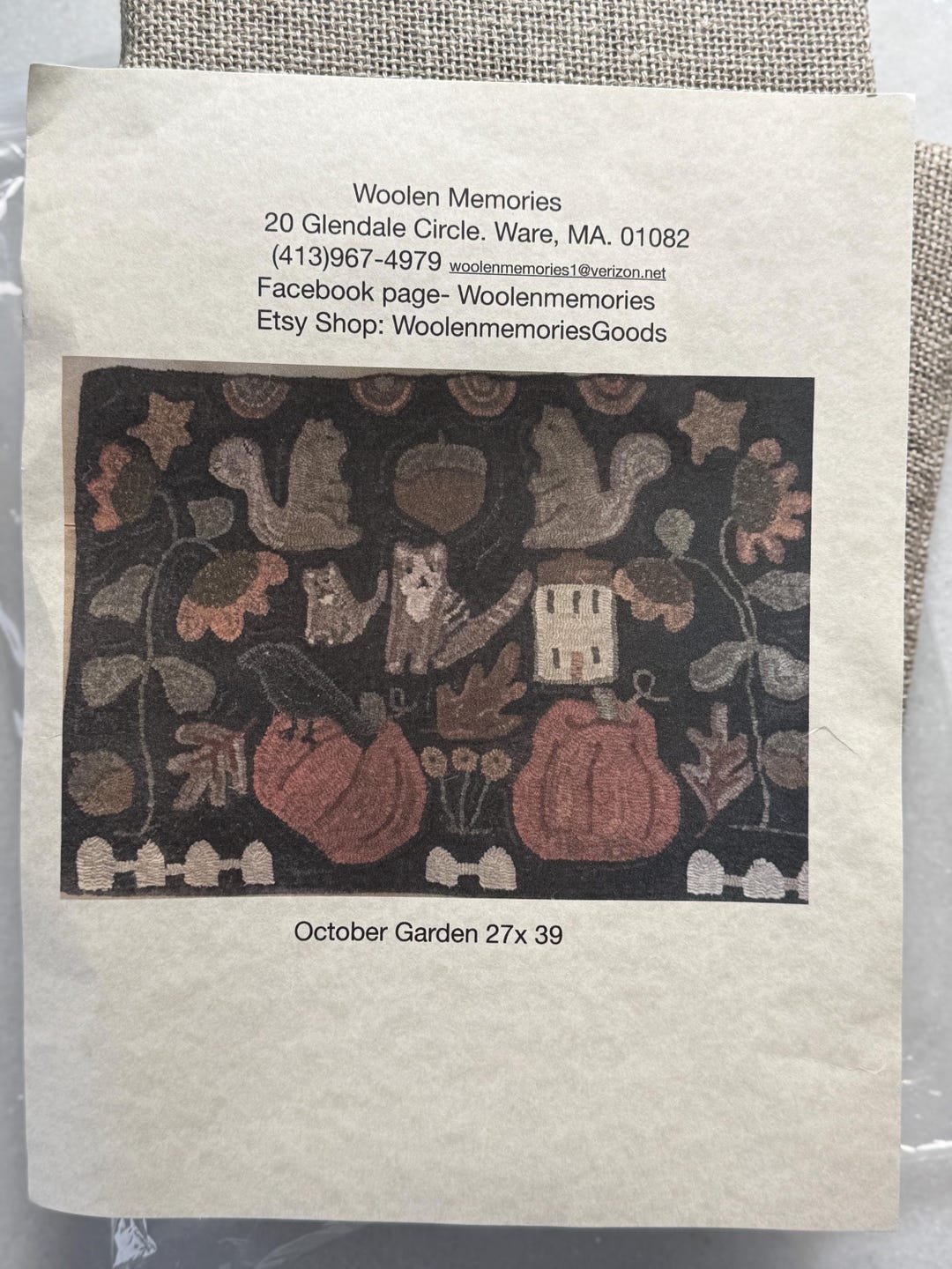 Rug Hooking Pattern ~ October Garden ~ SPRING CLEANING SALE* - Etsy