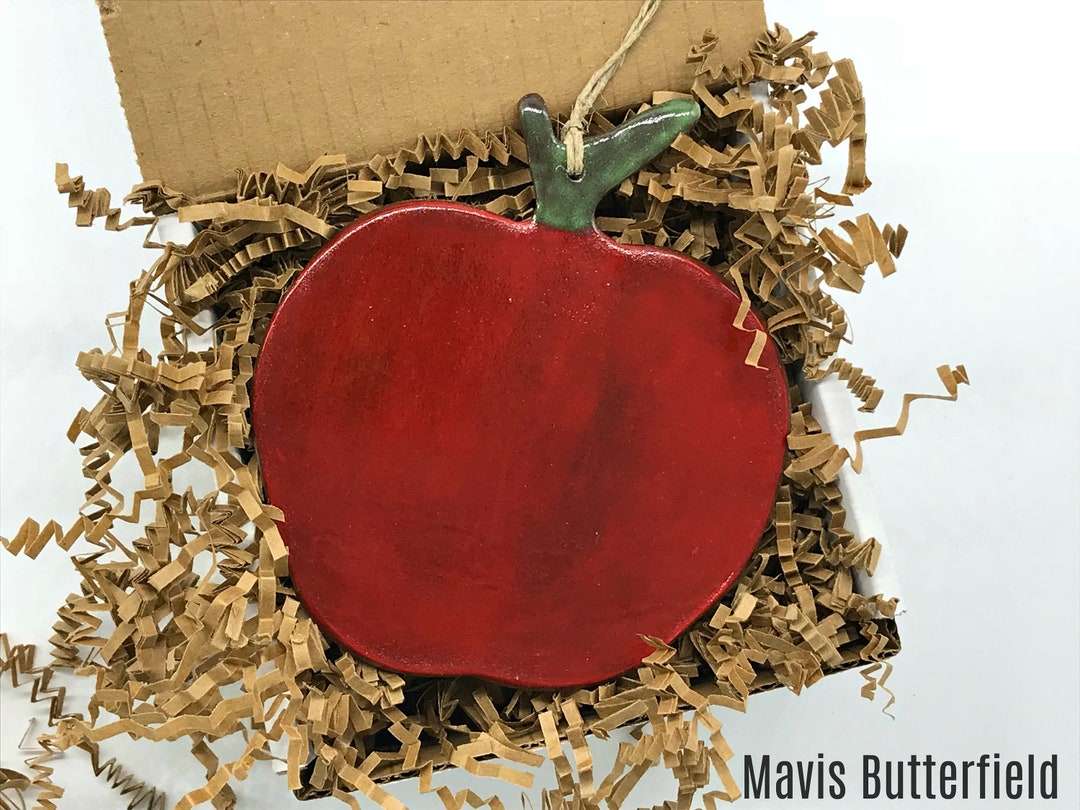 Rustic Red Apple Redware Pottery Ornament LARGE - Etsy