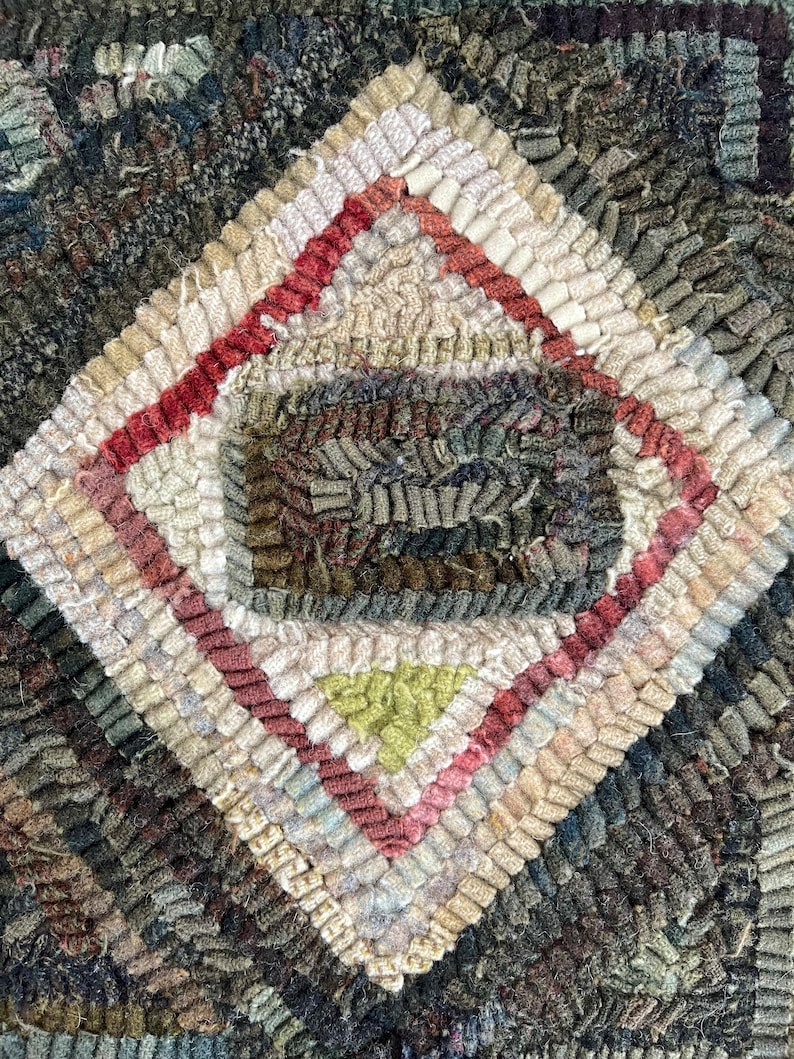 Primitive Folk Art Wool Hooked Rug Antique Flowers and - Etsy