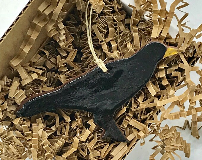 Rustic Black Crow Raven Redware Pottery Ornament - Etsy