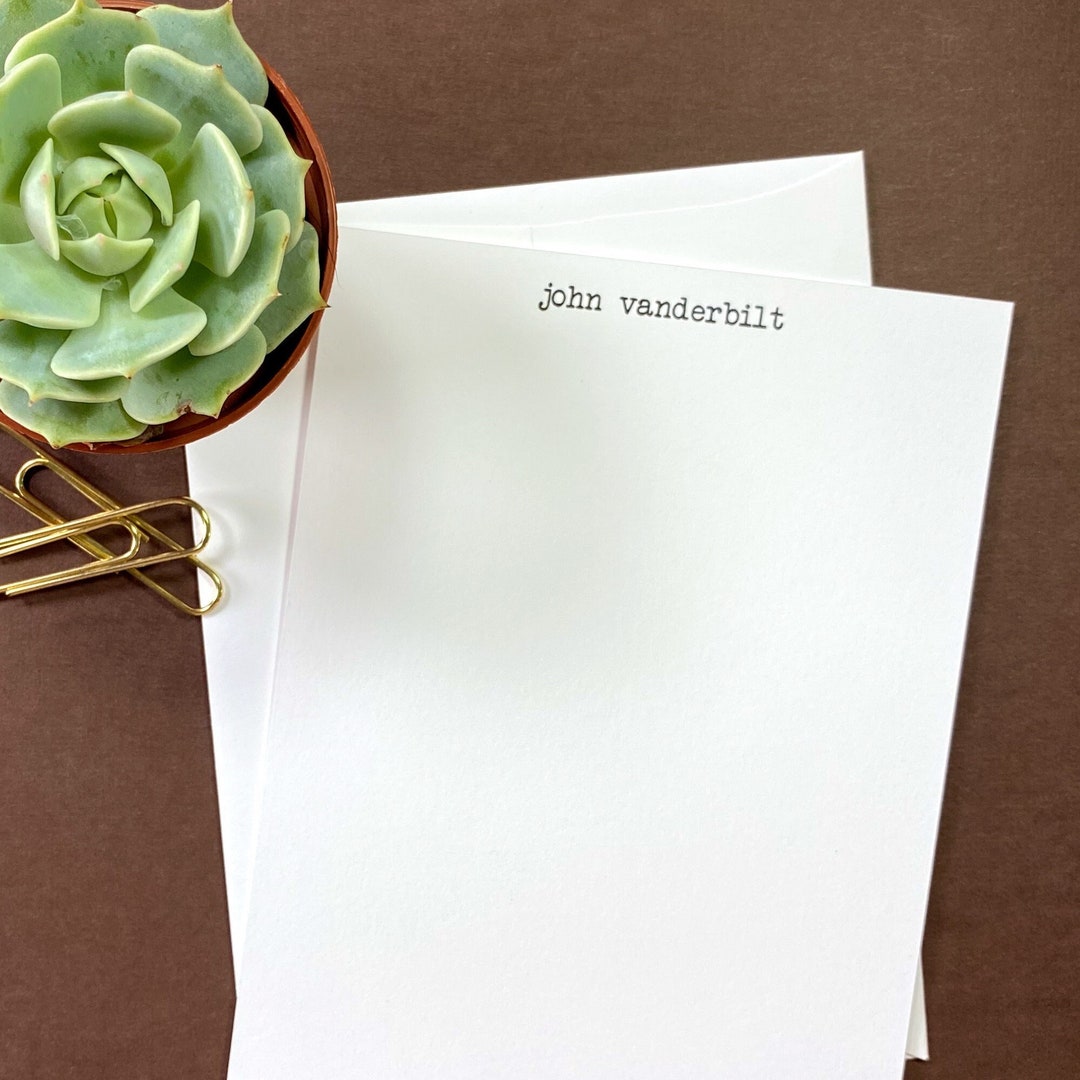 Personalized Stationery Set Hemingway Typewriter Font - Etsy