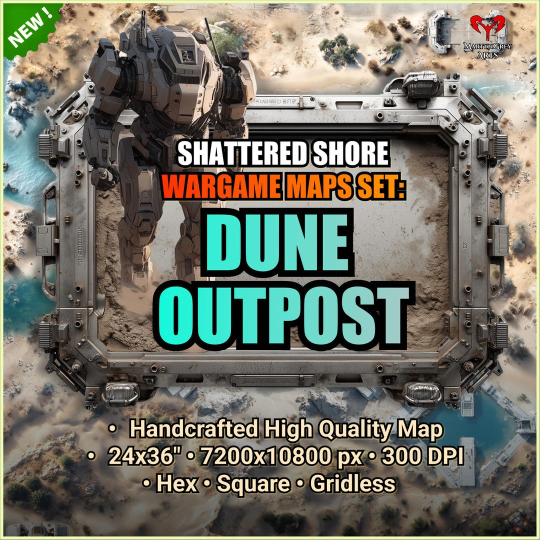 Sci-fi Wargame Map: Dune Outpost 24x36” Printable Terrain for ...