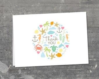 Beach thank you card | Etsy