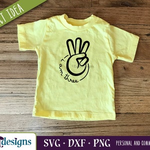 Three Fingers Svg, Three Svg, 3 Svg, Toddler, Kids, Age, Birthday, Fun ...