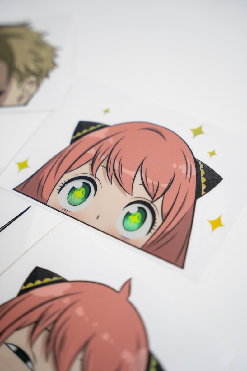 Holographic Anime Peeker Sticker - Detective Family Peeker Sticker ...