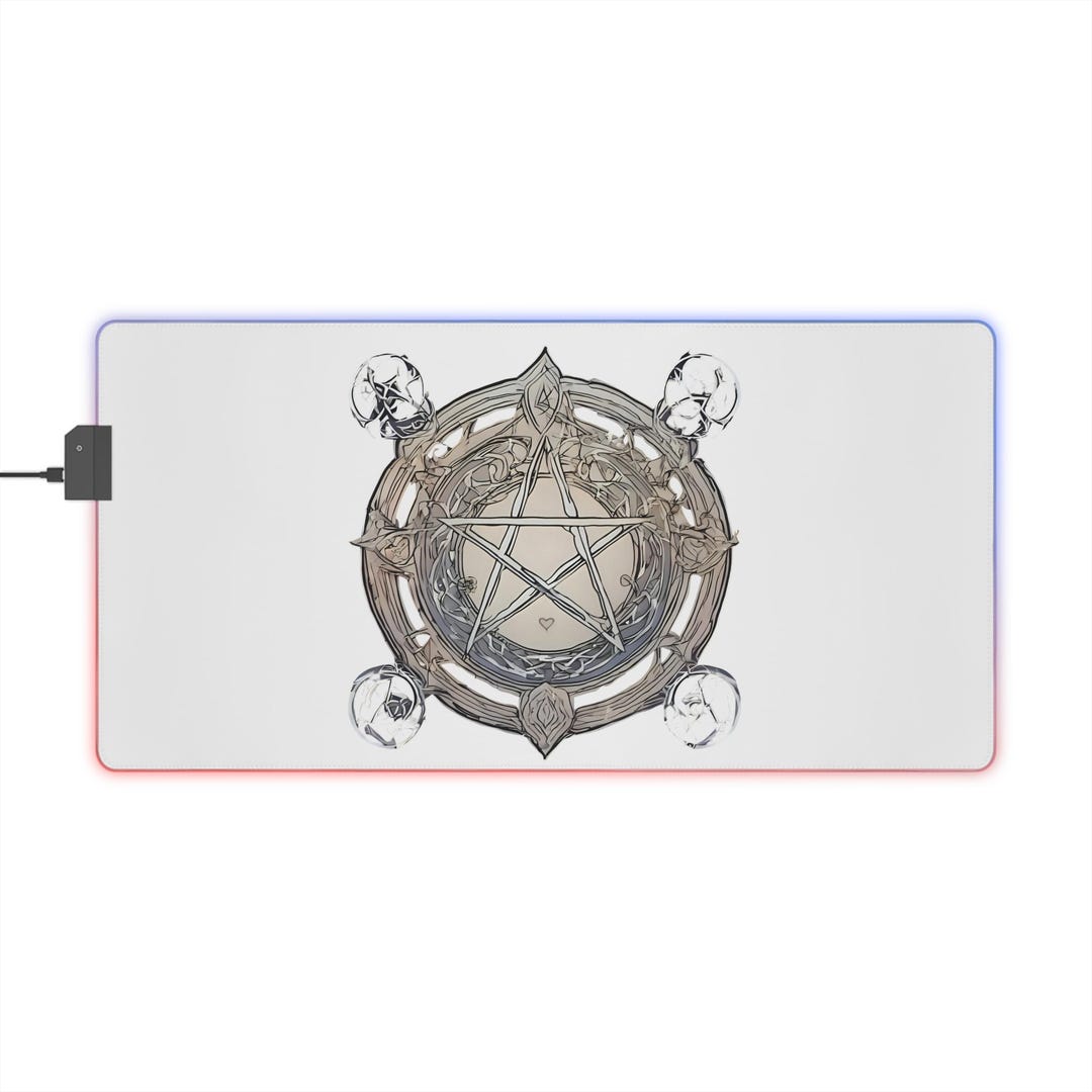 Nordic Rune Pentagram LED Gaming Mouse Pad | Large RGB Desk Mat - Etsy