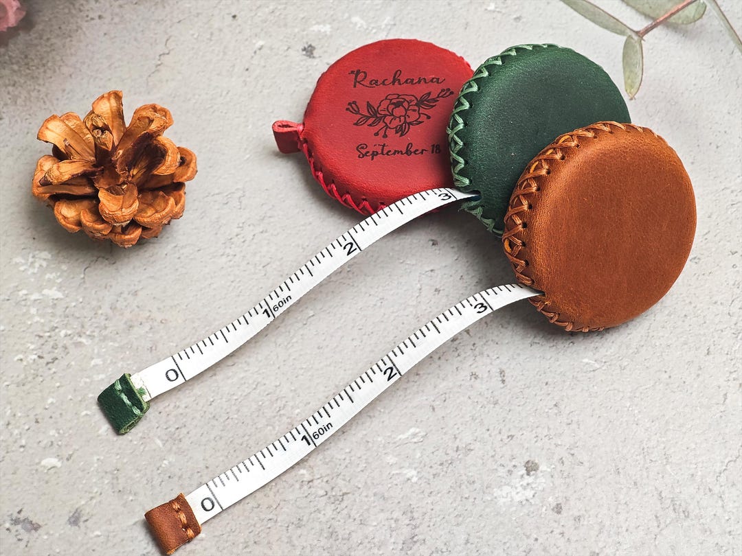 Personalized Leather Measuring Tape, Vintage Style, Genuine Leather ...