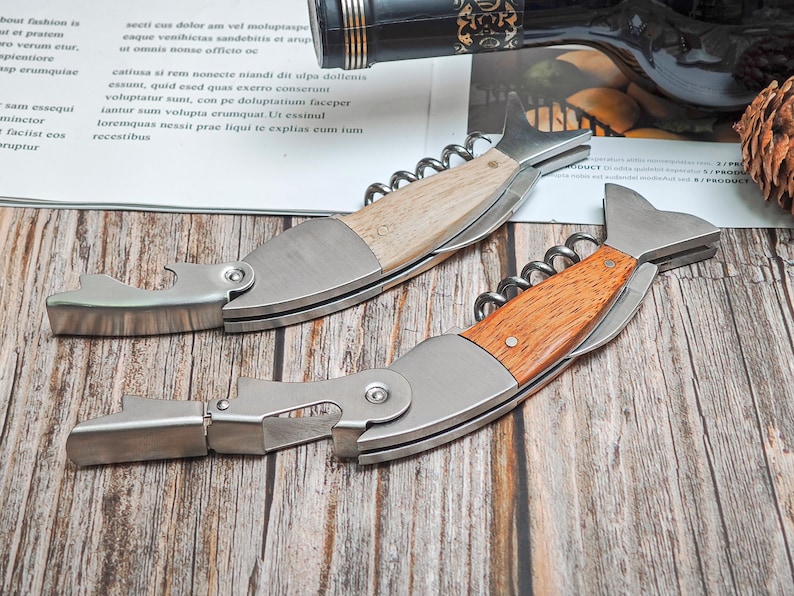 Personalized Fish Bottle Opener, Wood & Stainless Steel Bar Tool - Etsy