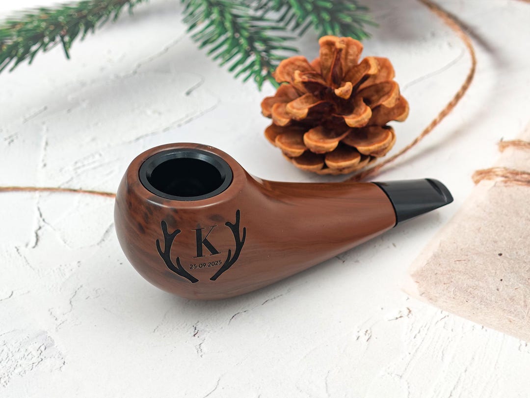 Personalized Wooden Pipe: Vintage Style, Groomsman Gift, Laser Engraved ...