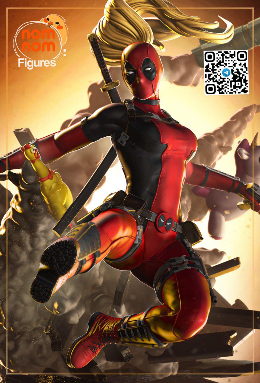 Lady Deadpool - 3D Printed Figure – 3D Printed Statue | Miniature ...
