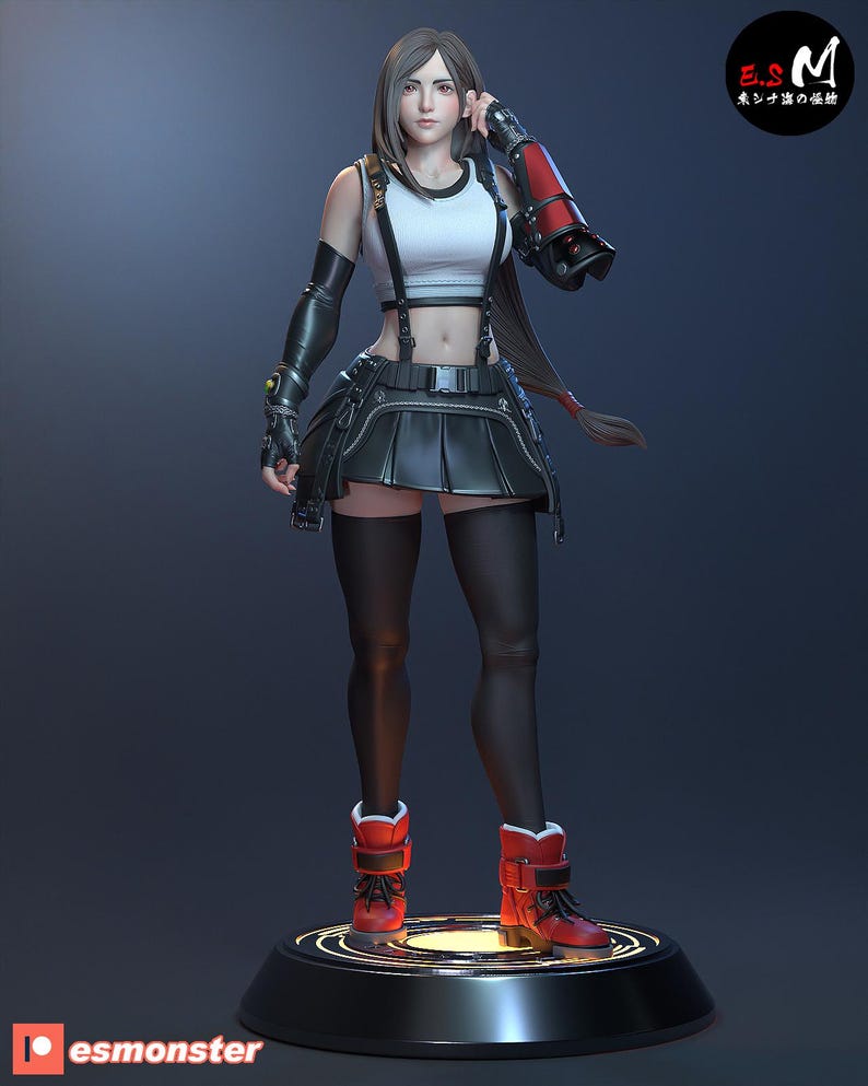 Tifa Lockhart 3D Printed Figure – 3D Printed Full Body Statue ...