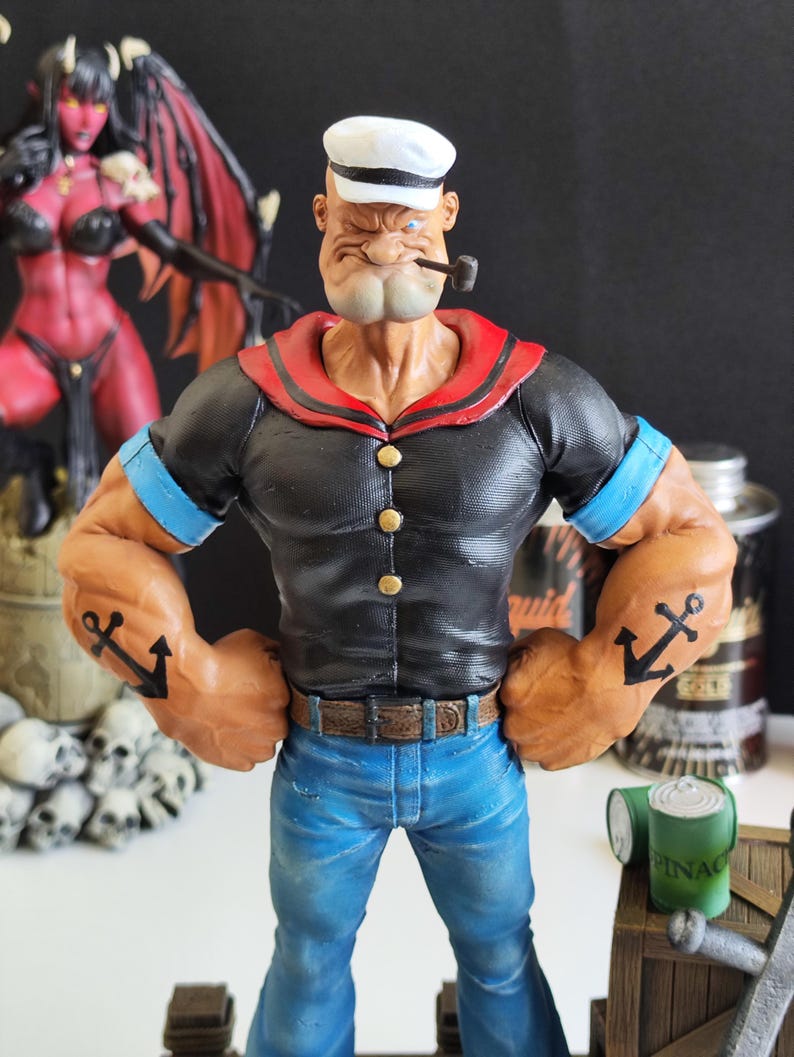 Popeye - 3D Printed Figure – 3D Printed Full Body Statue | Miniature ...