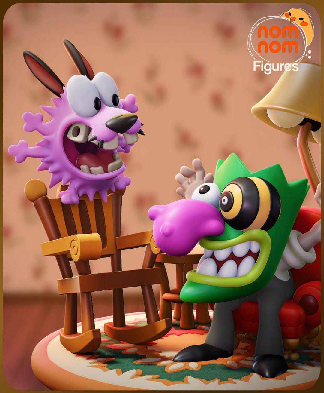 Cartoon Courage the Cowardly Dog - 3D Resin Statue, Character Figure in ...