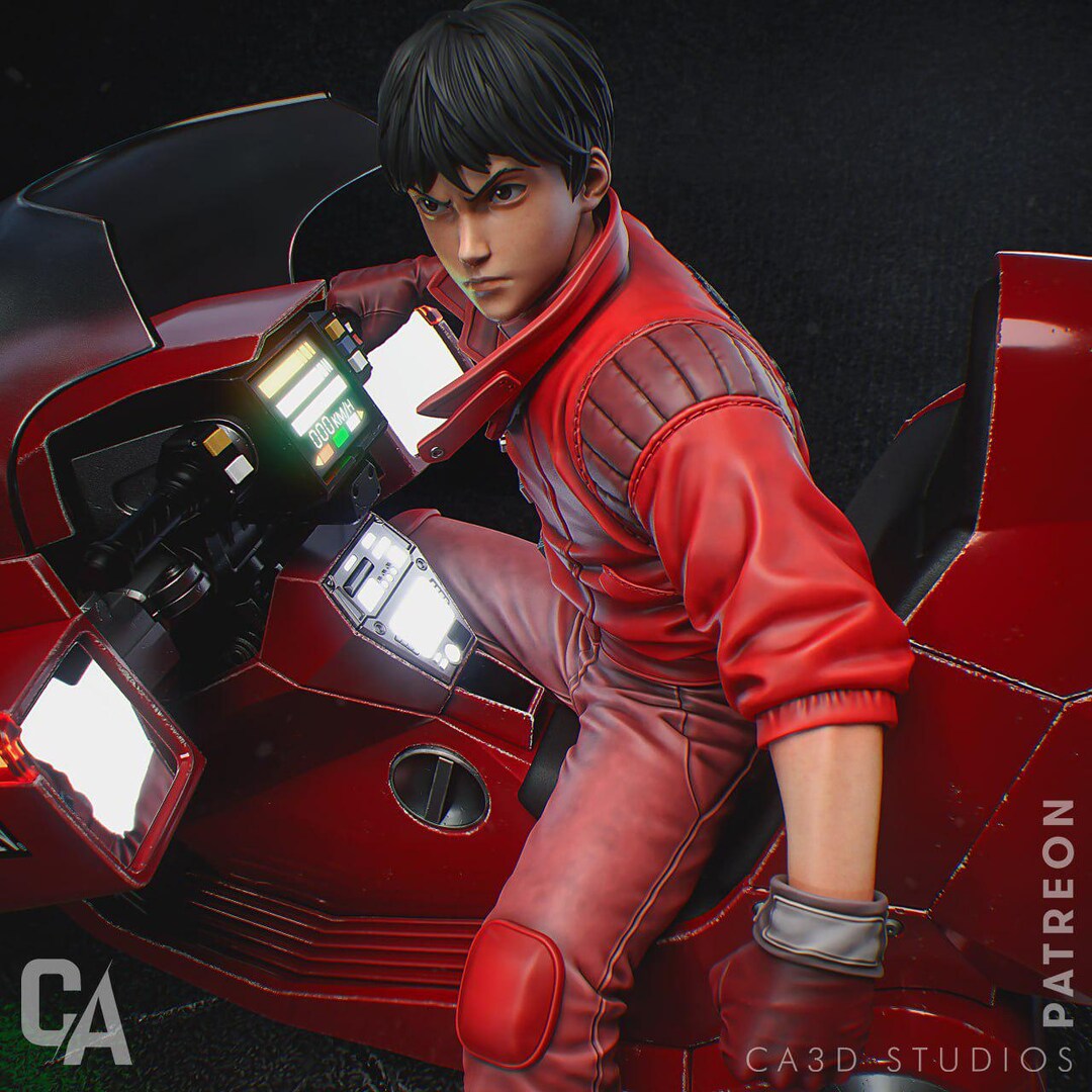 Kaneda Bike, Akira - 3D Printed Figure – 3D Printed Statue | Miniature ...