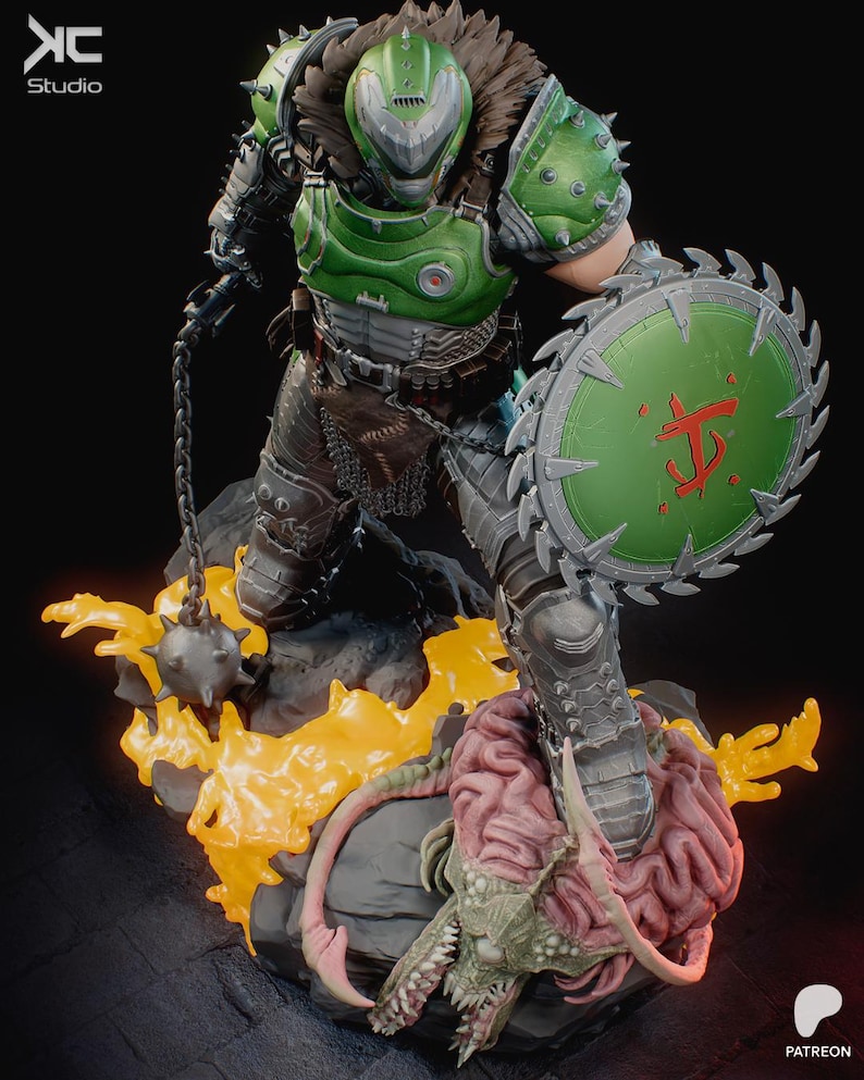 Doom Slayer - 3D Printed Figure – 3D Printed Statue | Miniature | Model ...