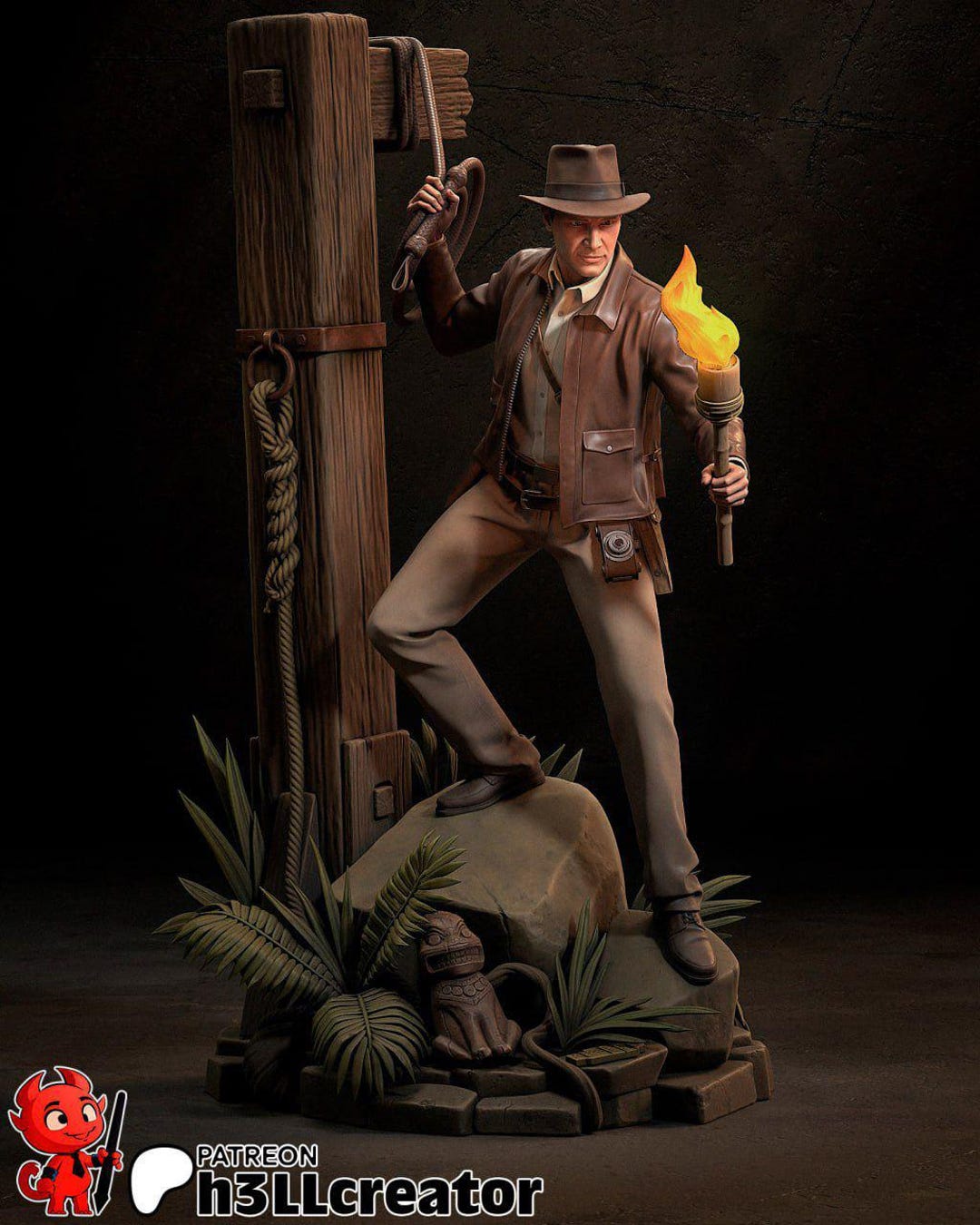Indiana Jones - 3D Printed Figure – 3D Printed Full Body Statue ...