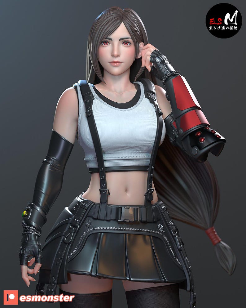 Tifa Lockhart 3D Printed Figure – 3D Printed Full Body Statue ...