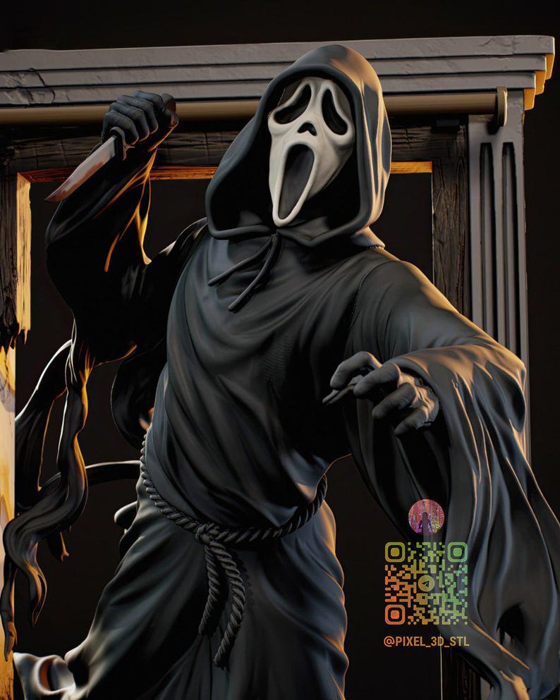 Ghostface - 3D Printed Figure – 3D Printed Full Body Statue | Miniature | Model Garage Kit ...