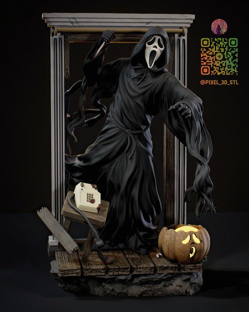 Ghostface - 3D Printed Figure – 3D Printed Full Body Statue | Miniature | Model Garage Kit ...
