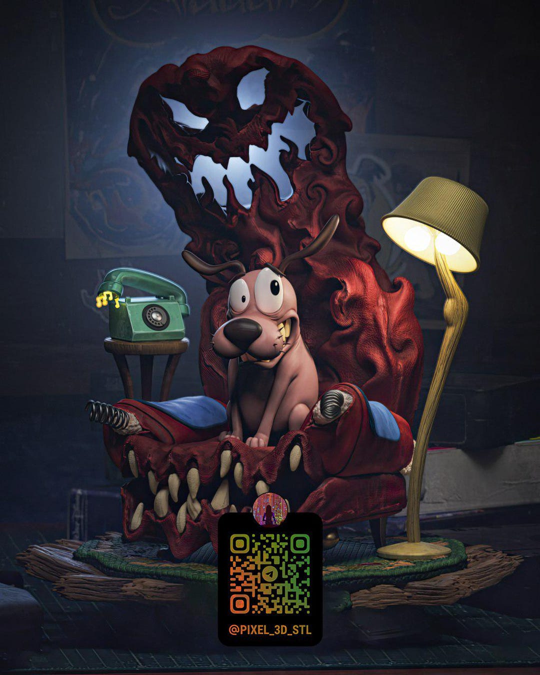 Courage the Cowardly Dog - 3D Printed Figure – 3D Printed Statue ...
