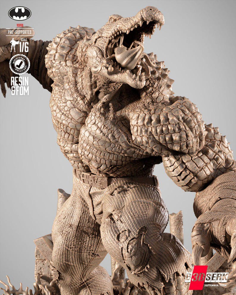 Killer Croc Sculpture - 3D Printed Figure – 3D Printed Statue ...