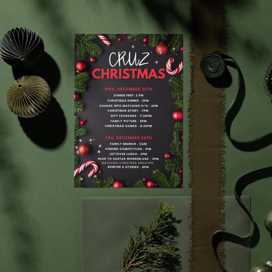 Christmas Day Itinerary Template | Editable Holiday Schedule - Etsy