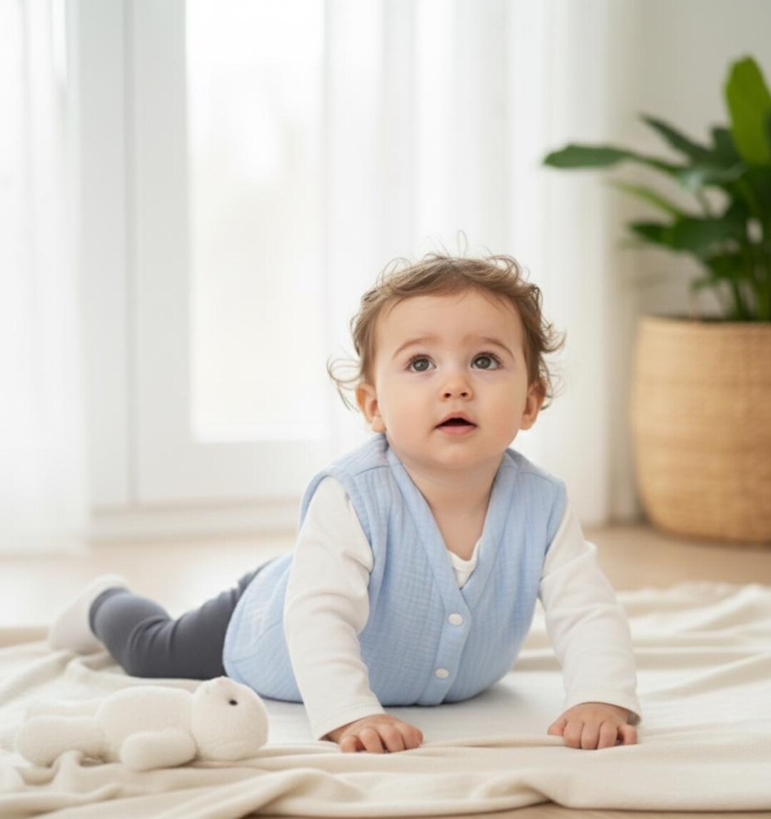 Organic Muslin Cotton Baby Vest: Reversible Double-layer Design - Etsy