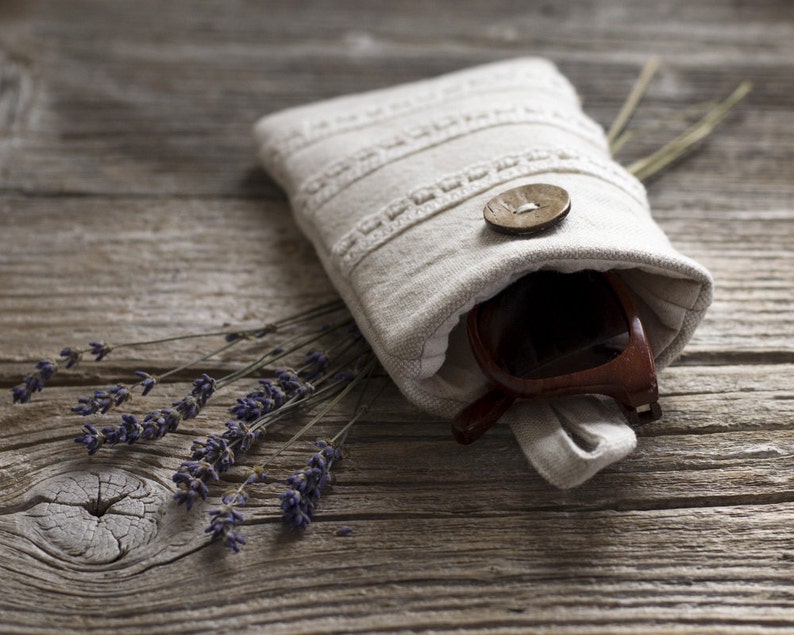 Linen and Lace Sunglasses Case Linen and Cotton Eyeglasses | Etsy