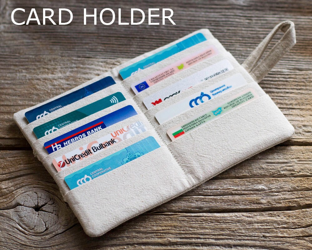 Linen and Cotton Wallet With Hand Embroidered Lavender - Etsy