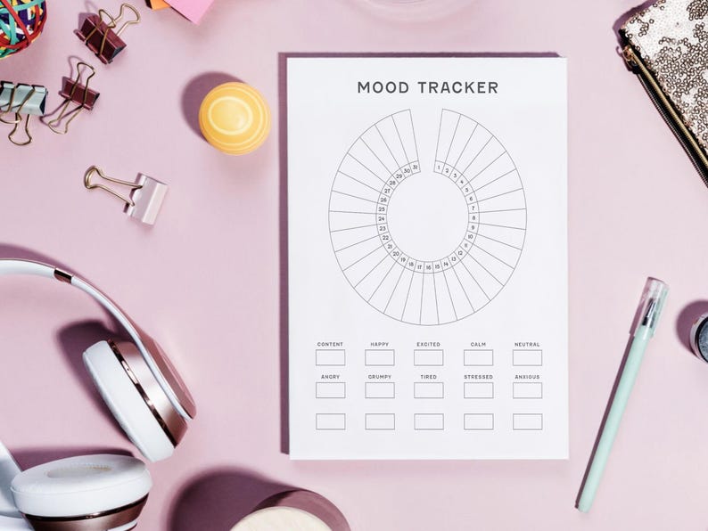 Minimalist Mood Tracker Printable: Monthly Mental Health Log (PDF ...